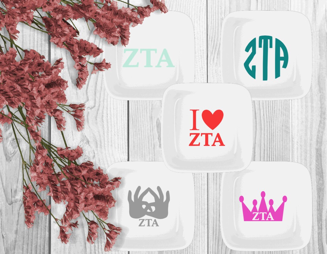 Sorority Ring Dish Zeta Tau Alpha Badge Dish Badge Dish ZTA Ring Dish ...