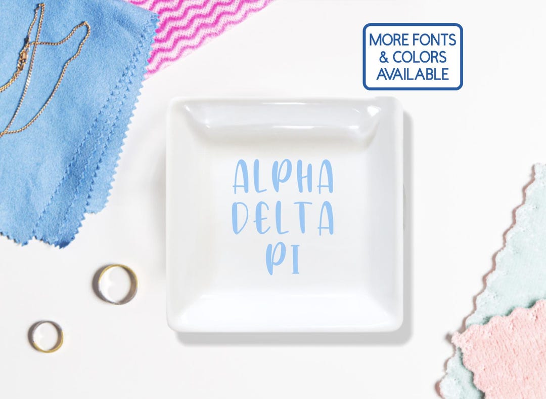 Sorority Ring Dish - Alpha Delta Pi Badge Dish - Badge Dish - Adpi Ring ...