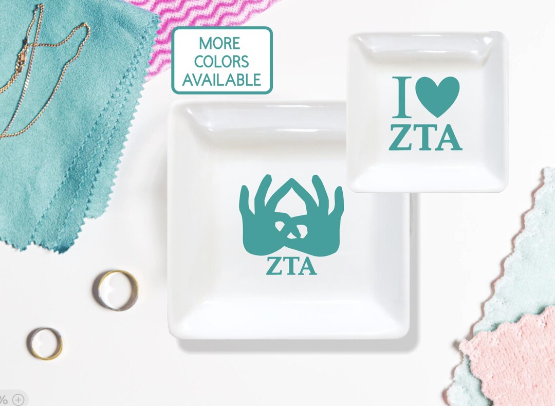 Sorority Ring Dish - Zeta Tau Alpha Badge Dish - Badge Dish - ZTA Ring ...