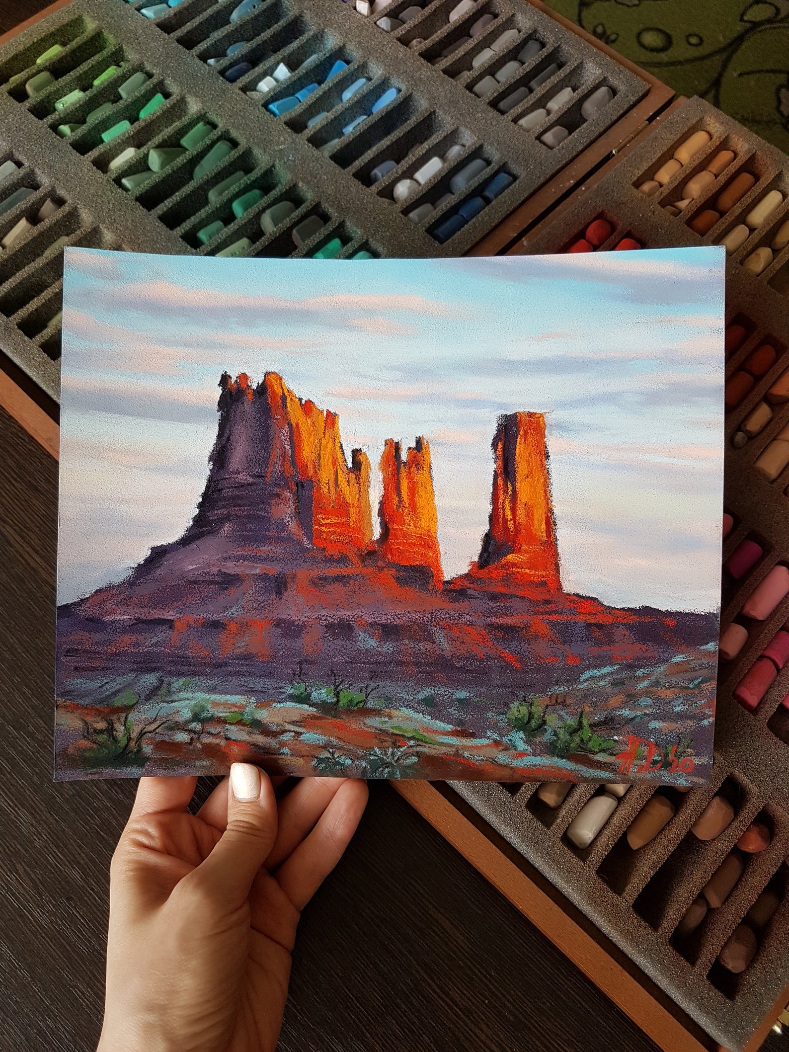 Sedona Mountain Artwork Arizona Desert Painting Original Soft | Etsy