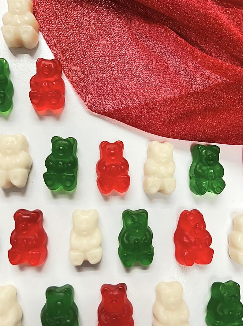 Christmas Gummy Bears Assorted Fruit Flavors Festive Holiday Candy Gift ...