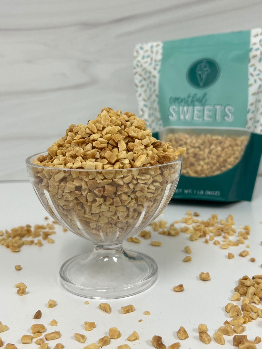 Dry Roasted Peanuts Chopped – 1 Lb. Bulk Topping for Baking, Ice Cream ...