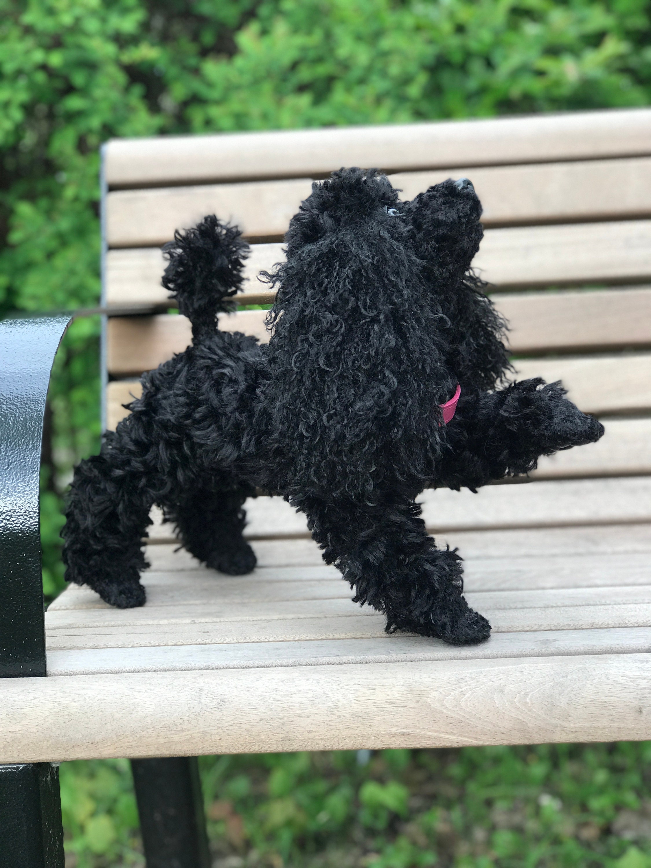 Realistic Stuffed Black Poodle With Faux Fur. Art Toy Handmade. - Etsy