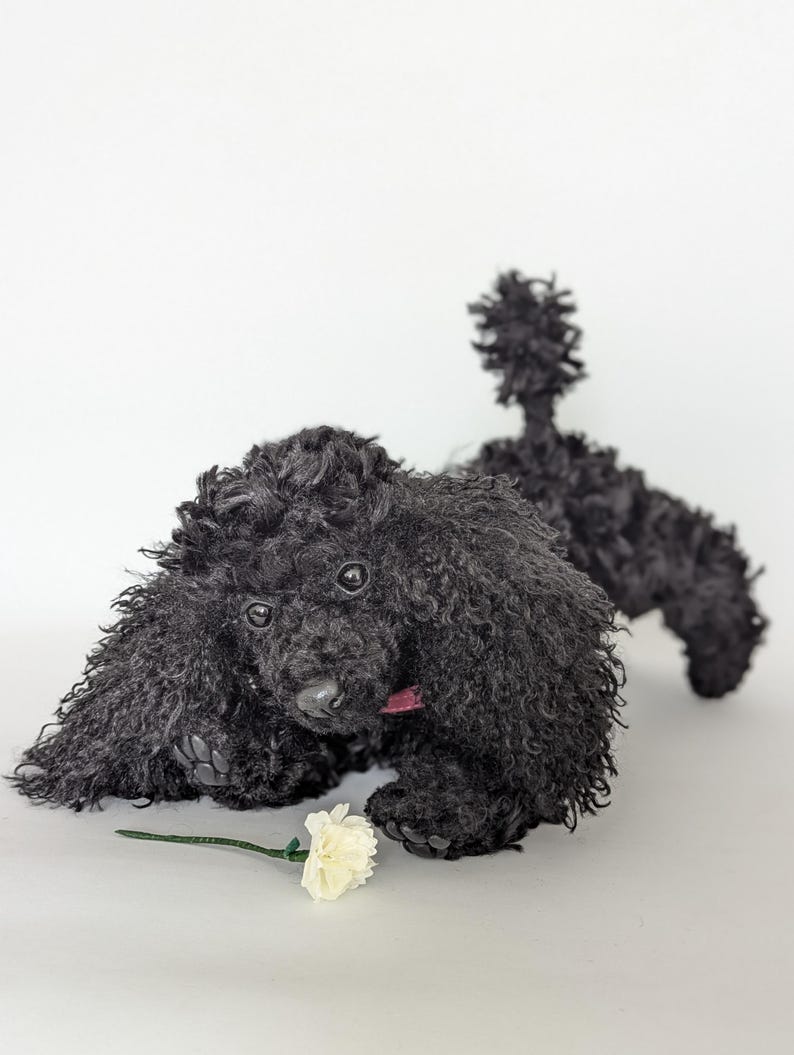Realistic Stuffed Black Poodle With Faux Fur. Art Toy Handmade. - Etsy