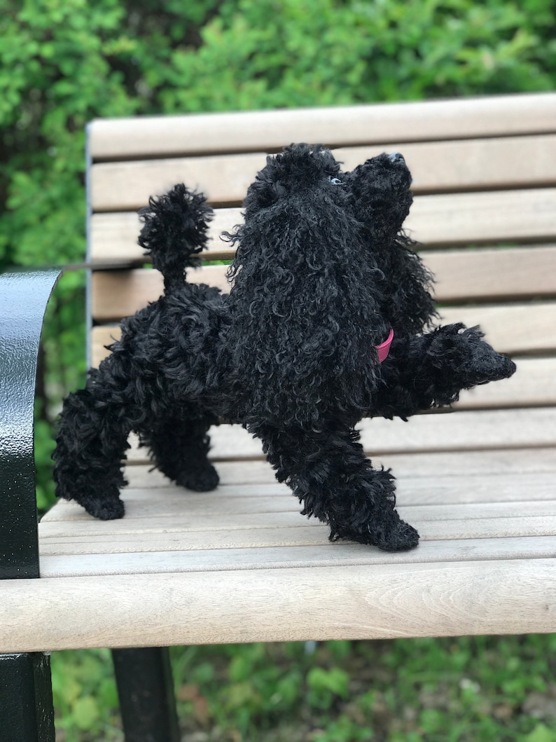 Realistic Stuffed Black Poodle With Faux Fur. Handmade Art - Etsy