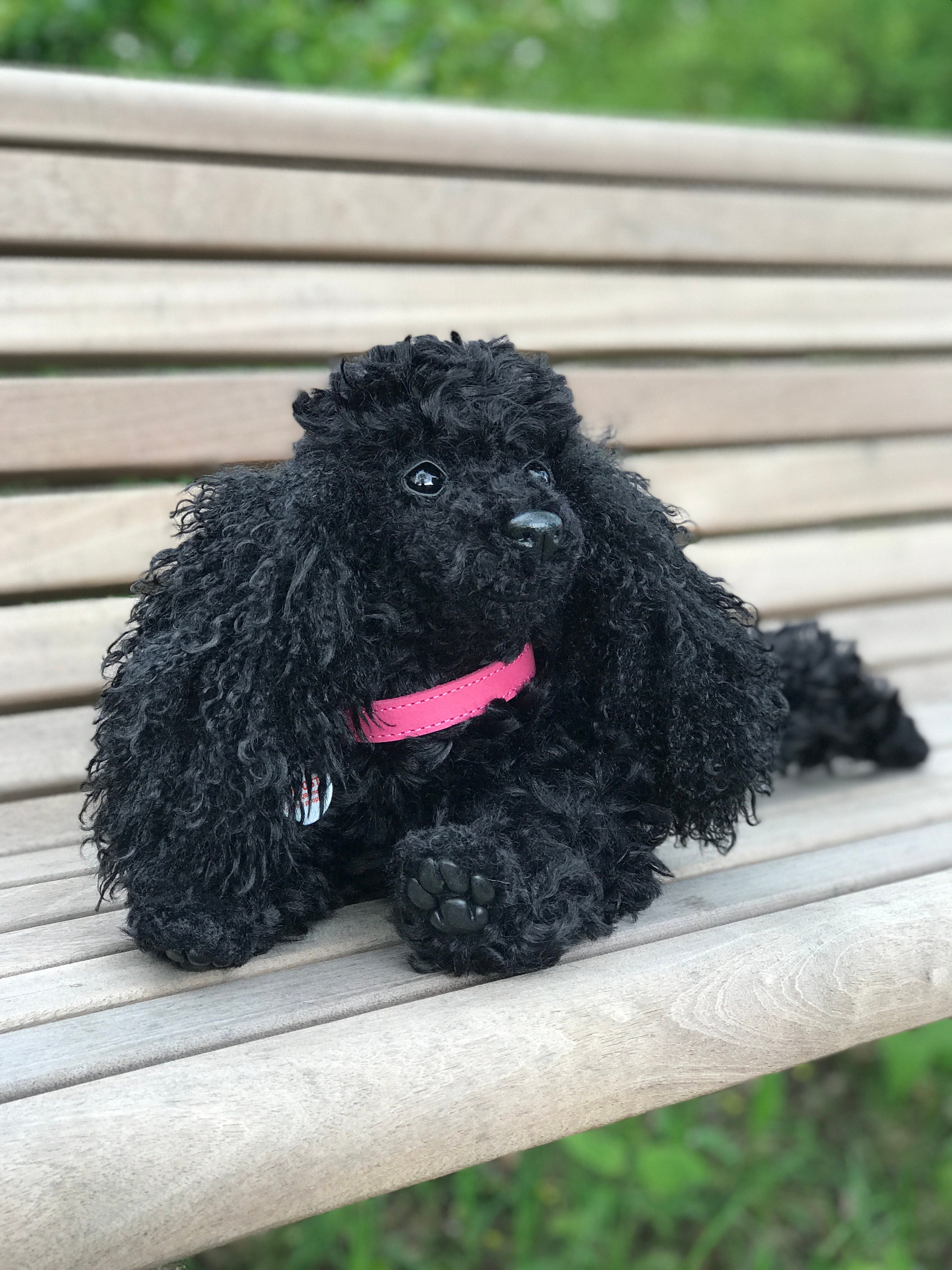 Realistic Stuffed Black Poodle With Faux Fur. Art Toy Handmade. - Etsy