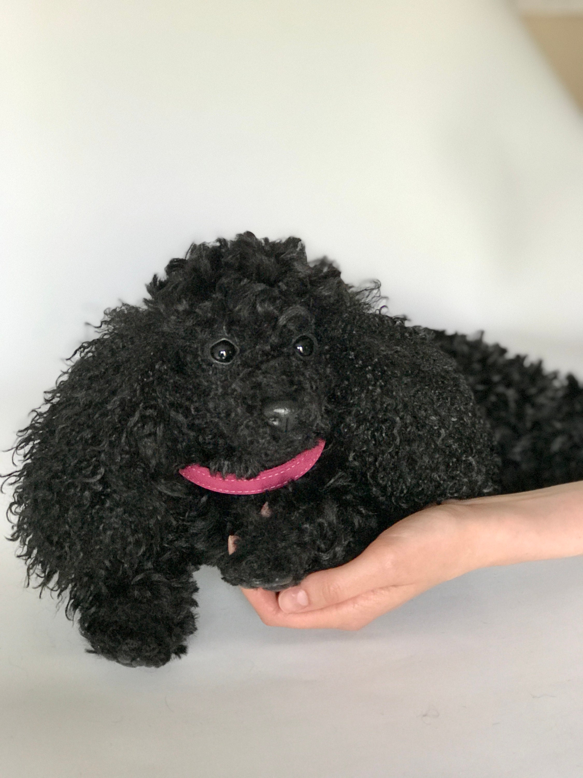 Realistic Stuffed Black Poodle With Faux Fur. Art Toy Handmade. - Etsy
