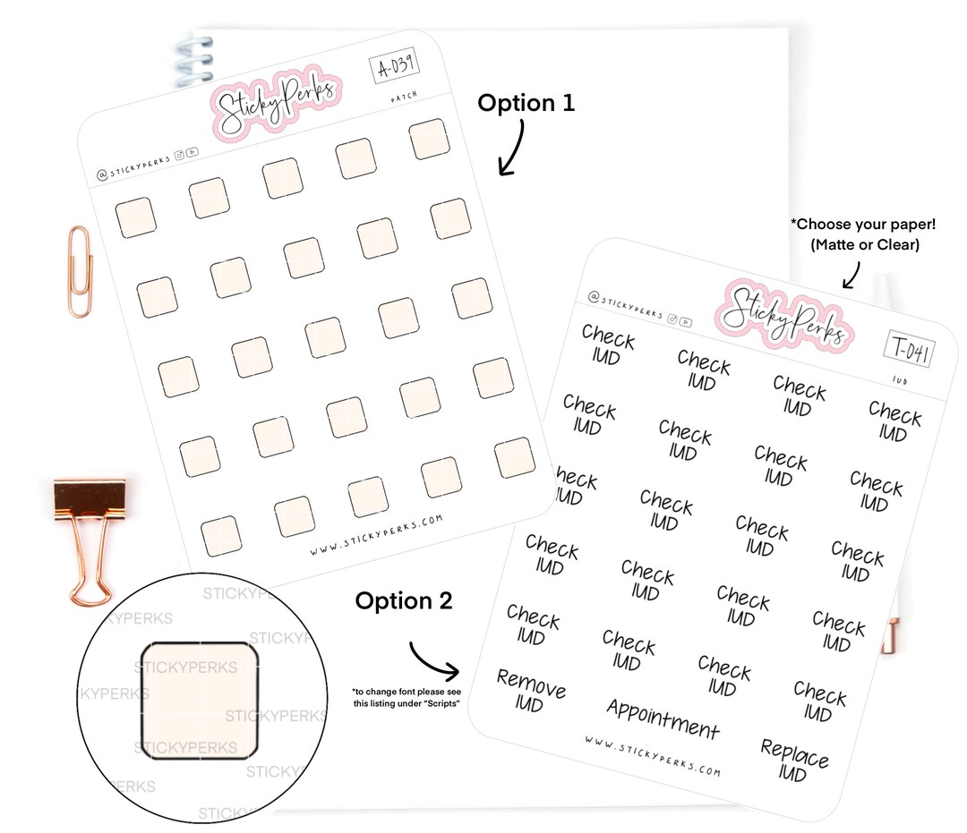 Birth Control Patch | Planner Stickers | Reminder | Refill ...