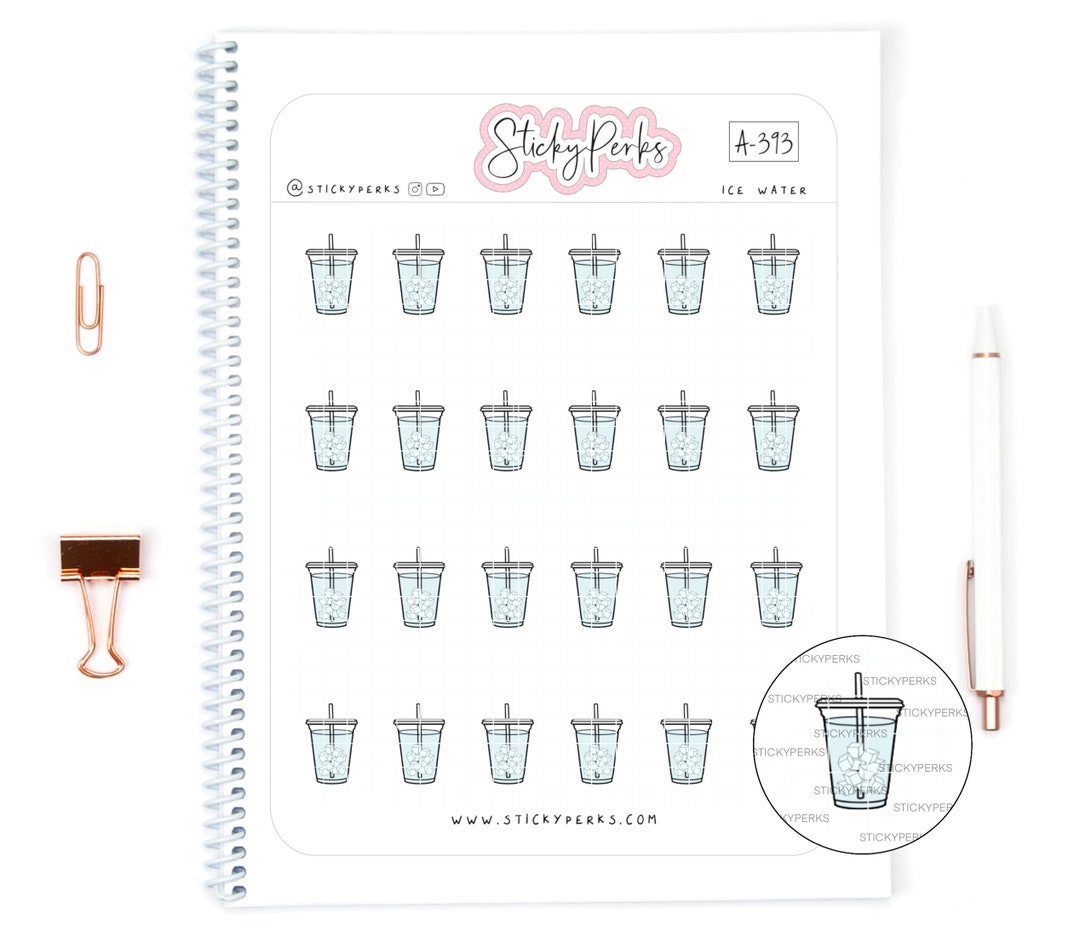Ice Water | Planner Stickers | Cold Water | Cold Drink | Water | - Etsy