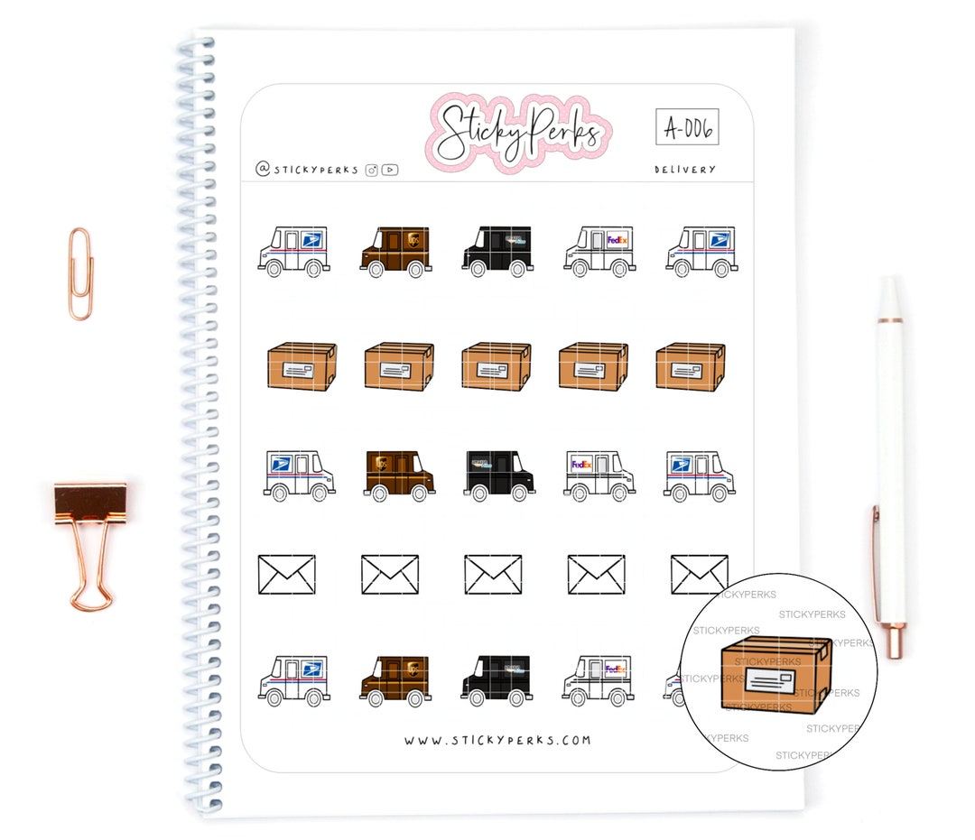 Delivery Trucks & Packages | Planner Sticker | Happy Mail | Letter ...