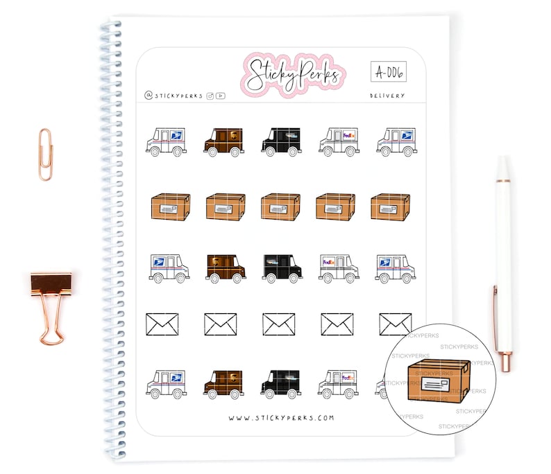 Delivery Trucks & Packages Planner Sticker Happy Mail - Etsy