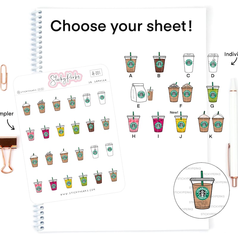 Starbucks Drink Sticker - Etsy