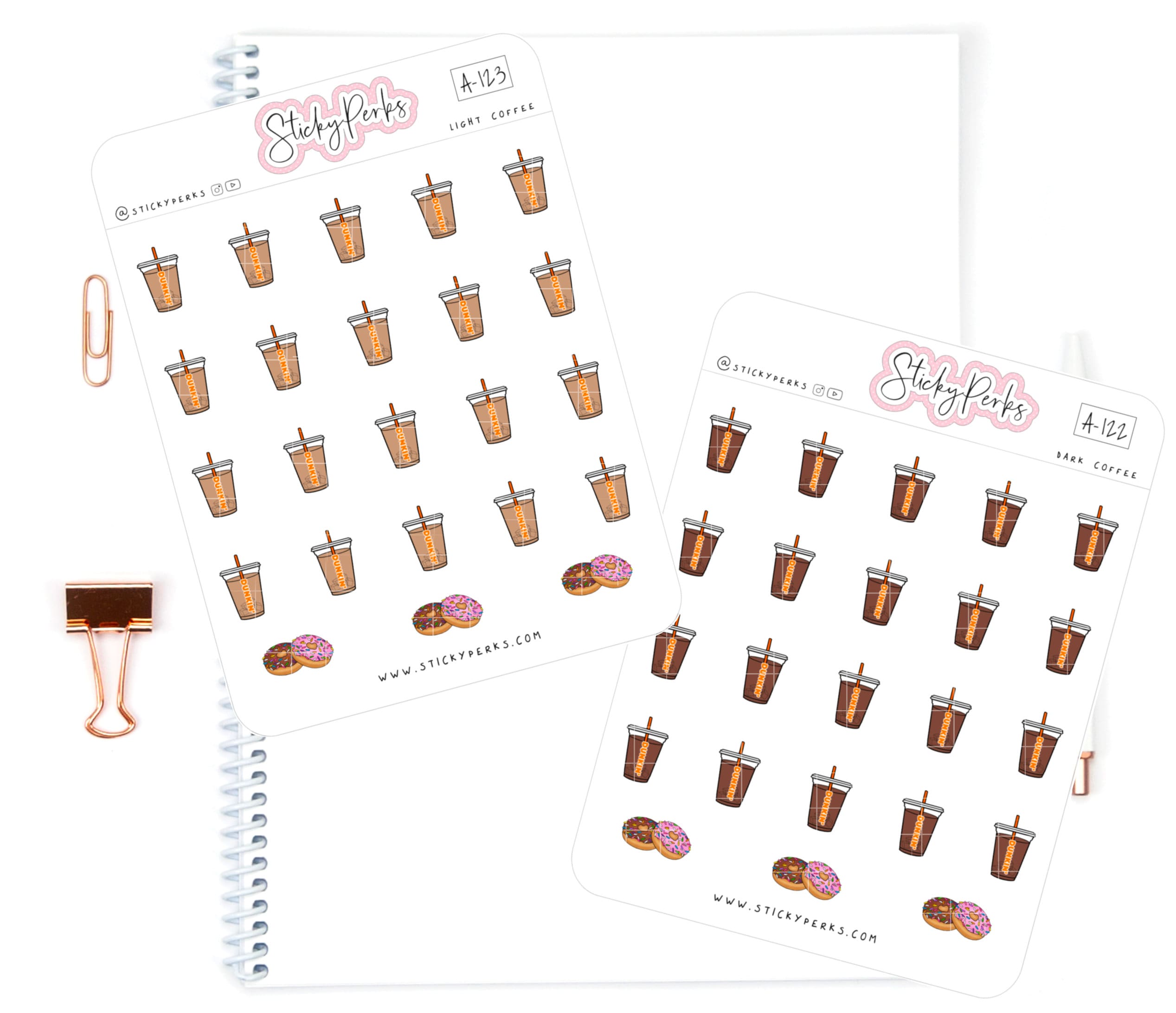 Dunkin Donut Stickers | Ice Coffee | Psl | Pumpkin | Hot Coffee | Ice ...