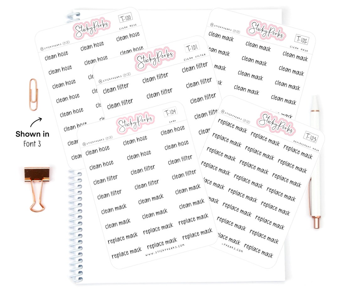 CPAP Scripts Font 3 | Text | Planner Sticker | CPAP | CPAP Scripts ...