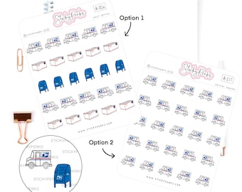 USPS United States Postal Service Mail Truck Sticker Sheet, Icon ...