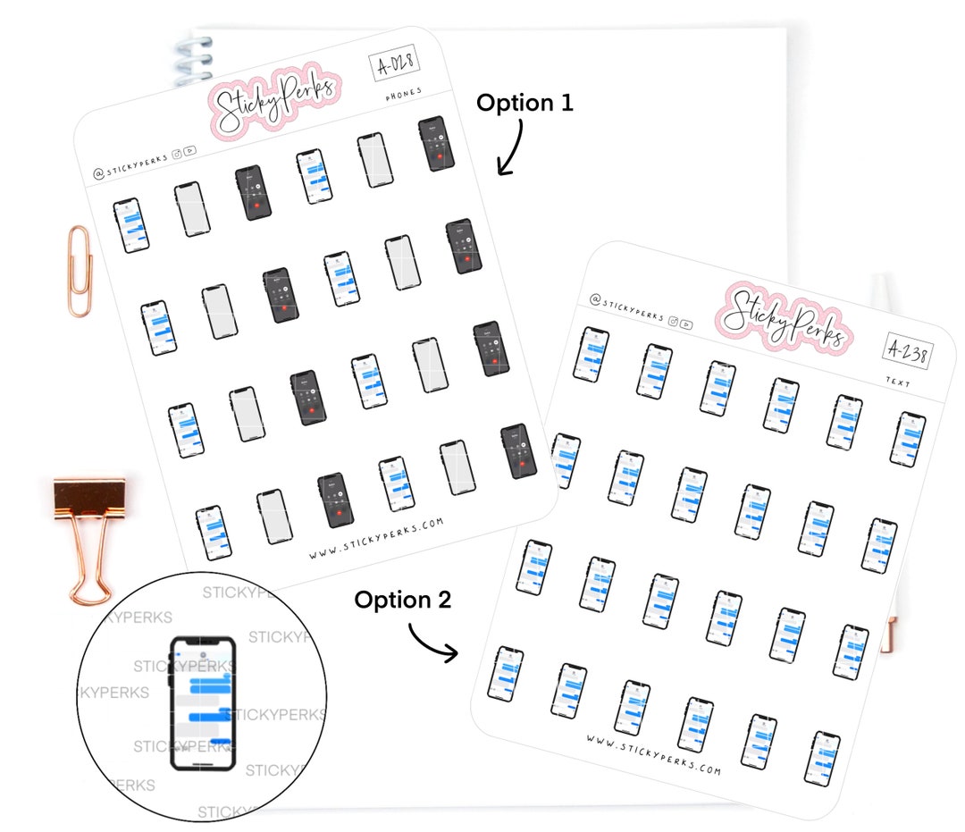 Cell Phone Planner Stickers Cellular Phone Text to Call Must Call to ...