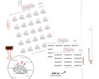 Headache Planner Stickers Vaalea S0446-447 Health Stickers - Etsy