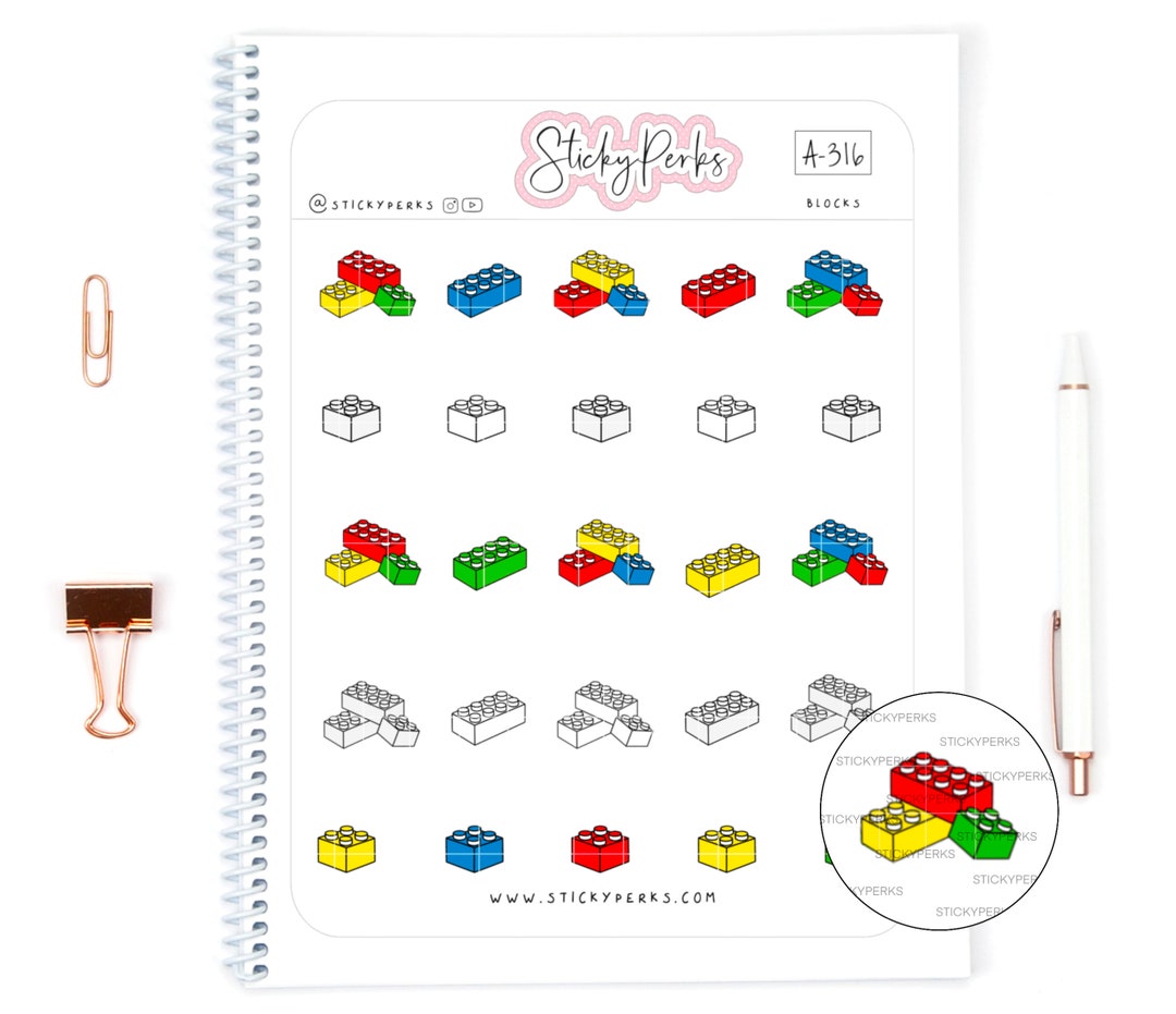 Blocks | Kids Play | Playtime | Small Doodles | Small Planner Stickers ...