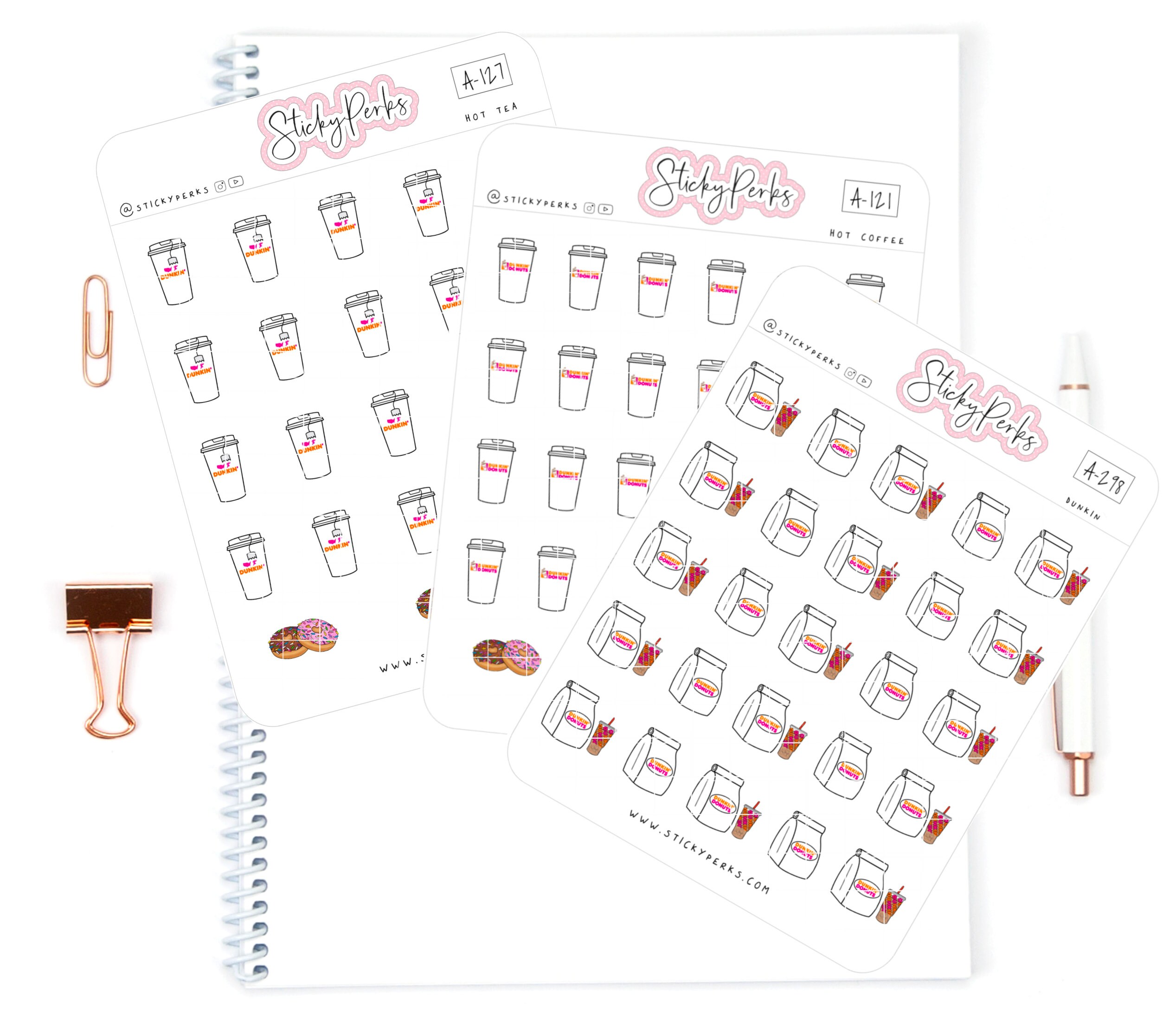 Dunkin Donut Stickers | Ice Coffee | Psl | Pumpkin | Hot Coffee | Ice ...