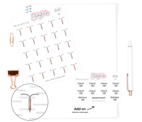 IUD Birth Control Planner Stickers Reminder Refill - Etsy