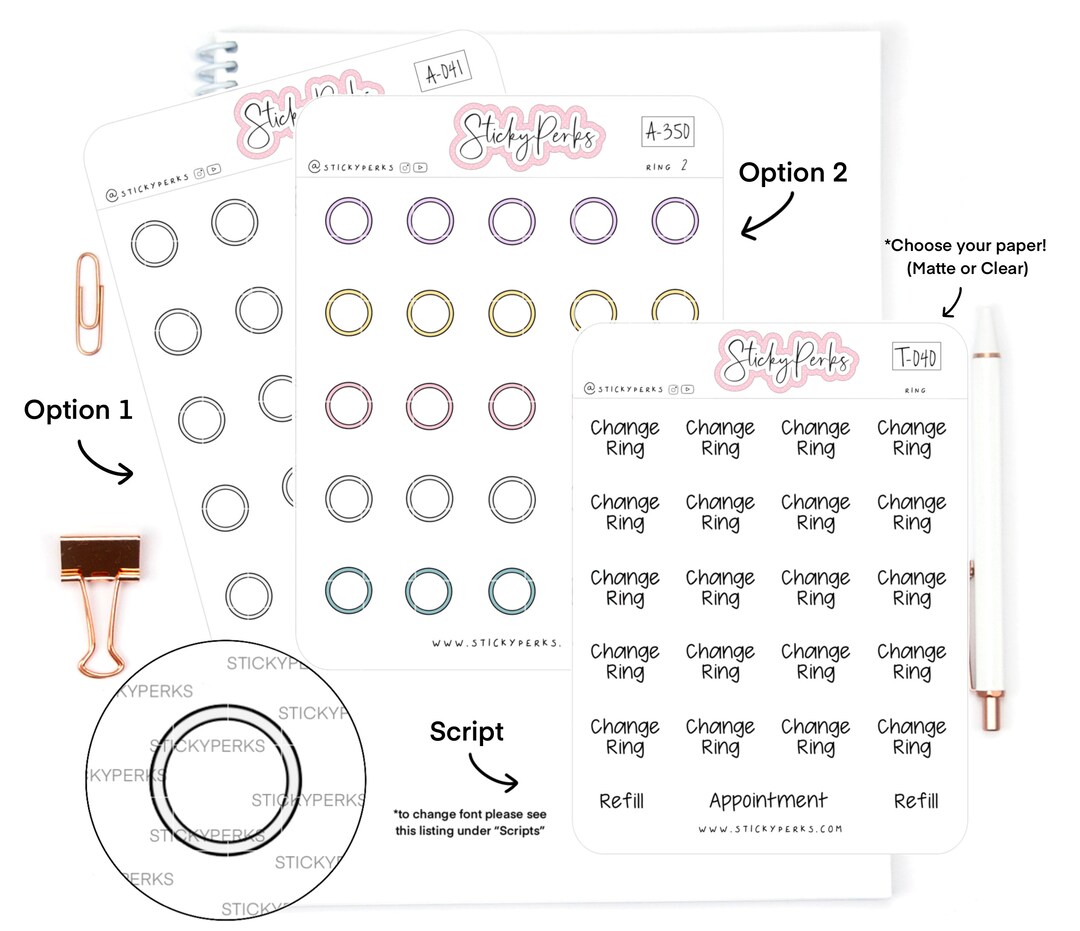 Birth Control Ring Stickers | Planner Stickers | Reminder | Refill ...