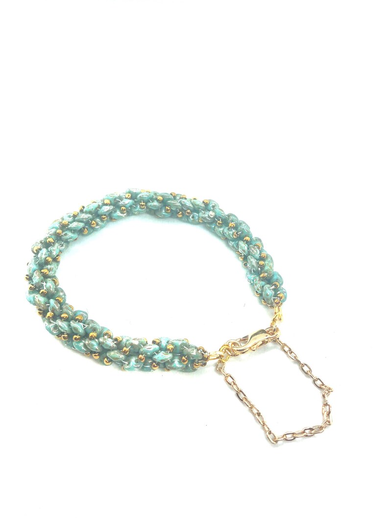 Bracelet, Super Duo Bracelet, Rope Bracelet, Green Super Duo Bracelet ...