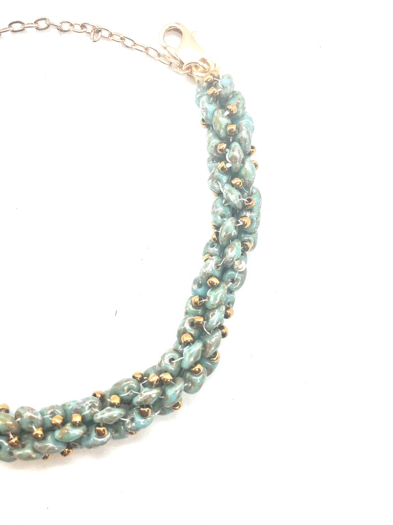 Bracelet, Super Duo Bracelet, Rope Bracelet, Green Super Duo Bracelet ...