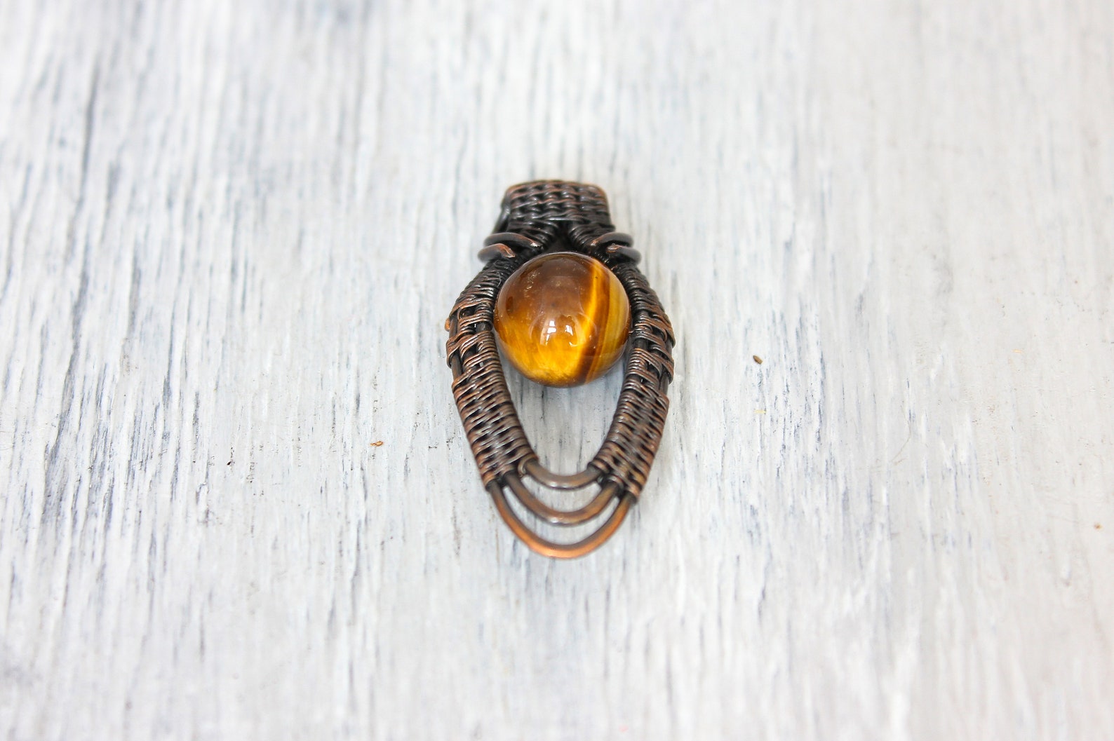 Men's pendant wire wrapped pendant tiger eye pendant | Etsy