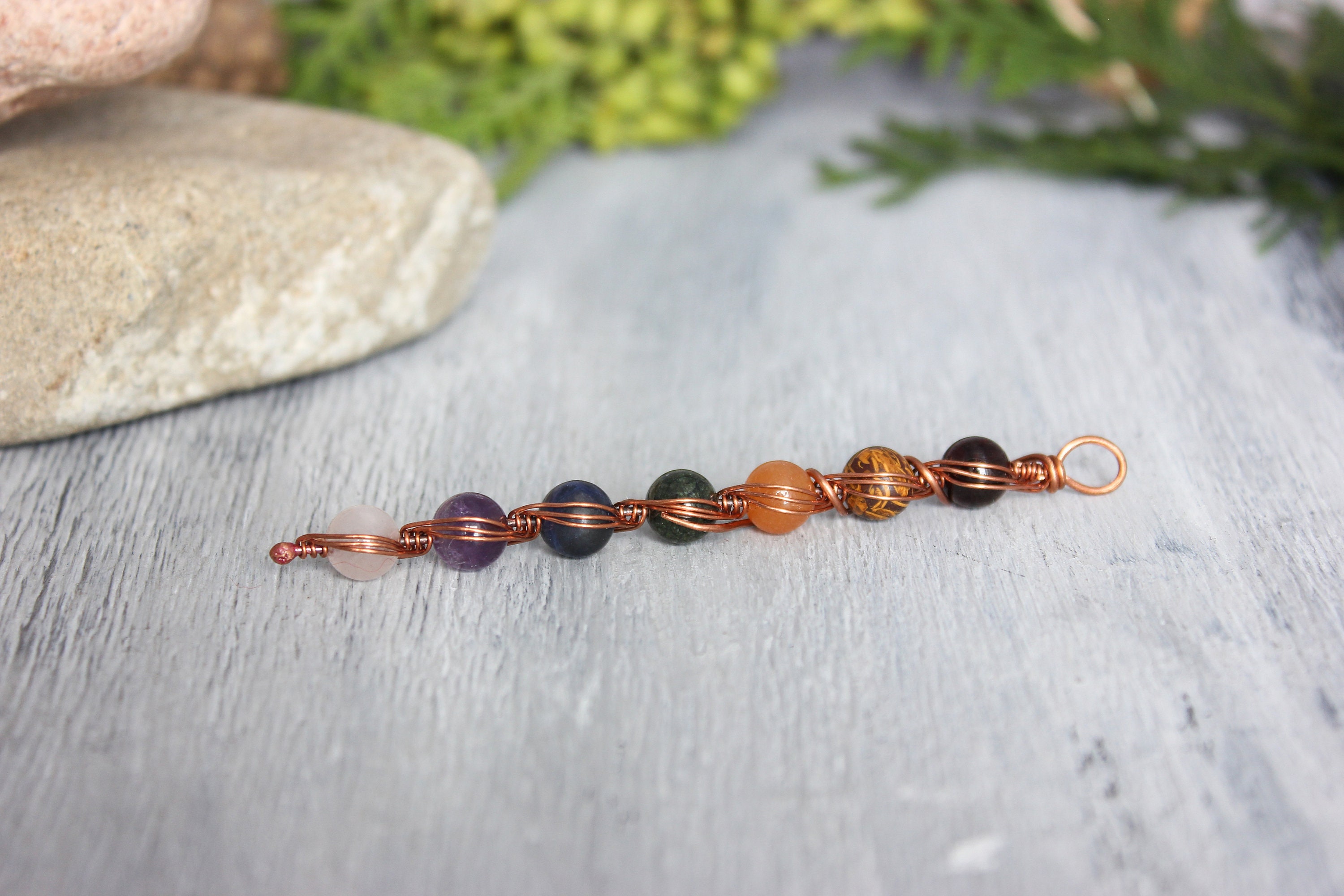 7 Chakra Stones Chakra Necklace Copper Gemstone Necklace Chakra ...