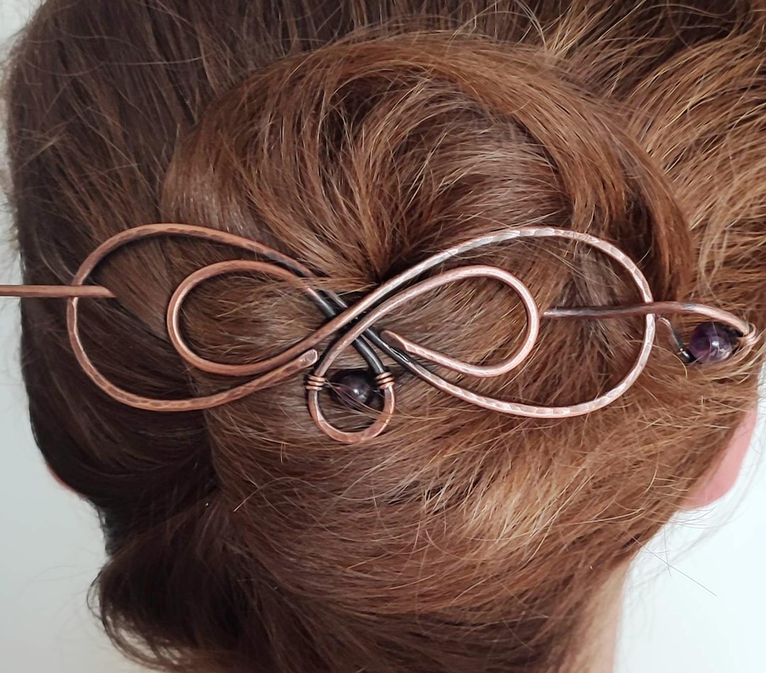 Hair Clip, Copper Hair Pin, Metal Hair Clip, Copper Hair Fork, Hair ...