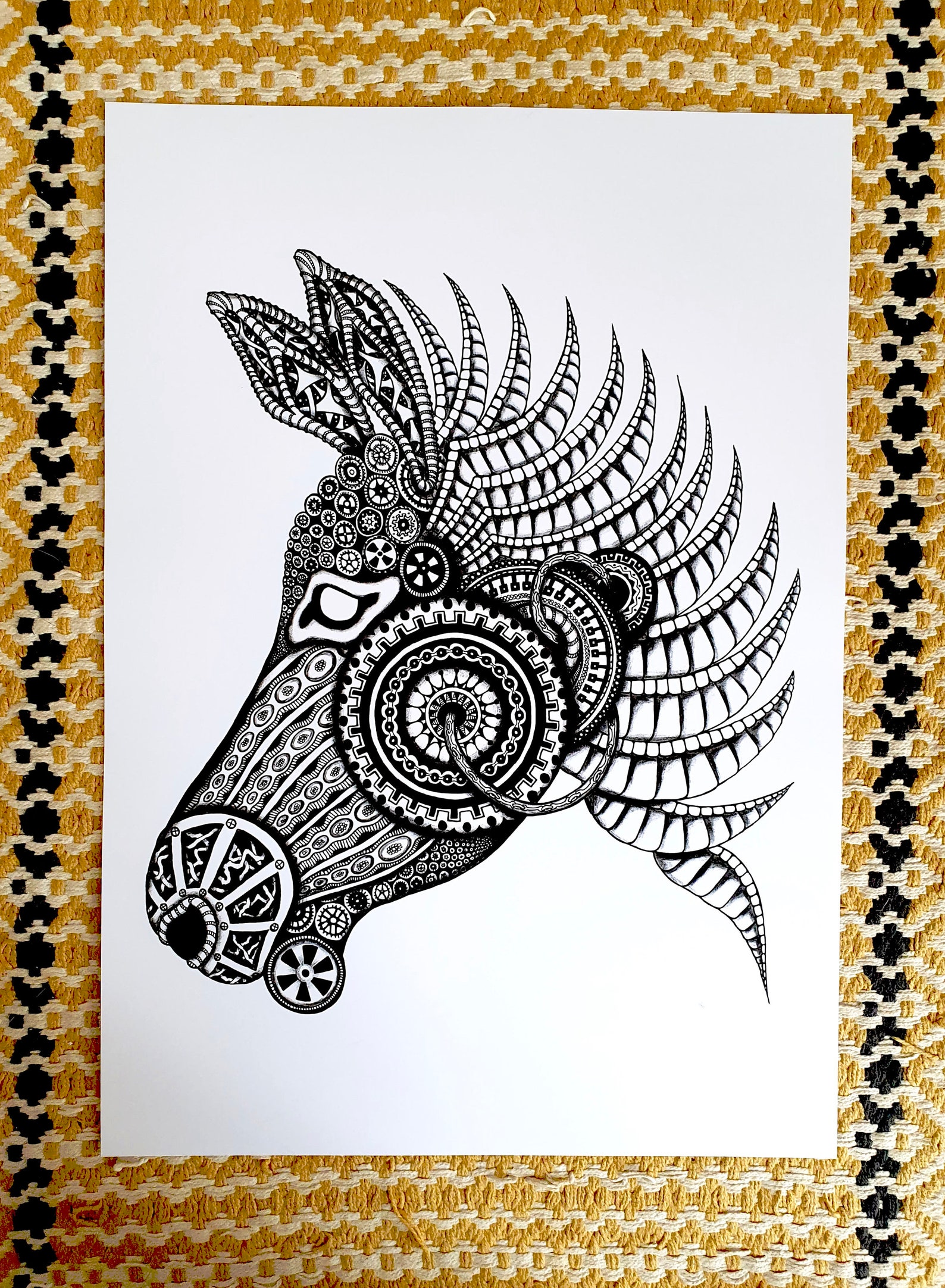 Original Space Donkey | A3 Mandala Print | Signed, Limited Edition Fine ...