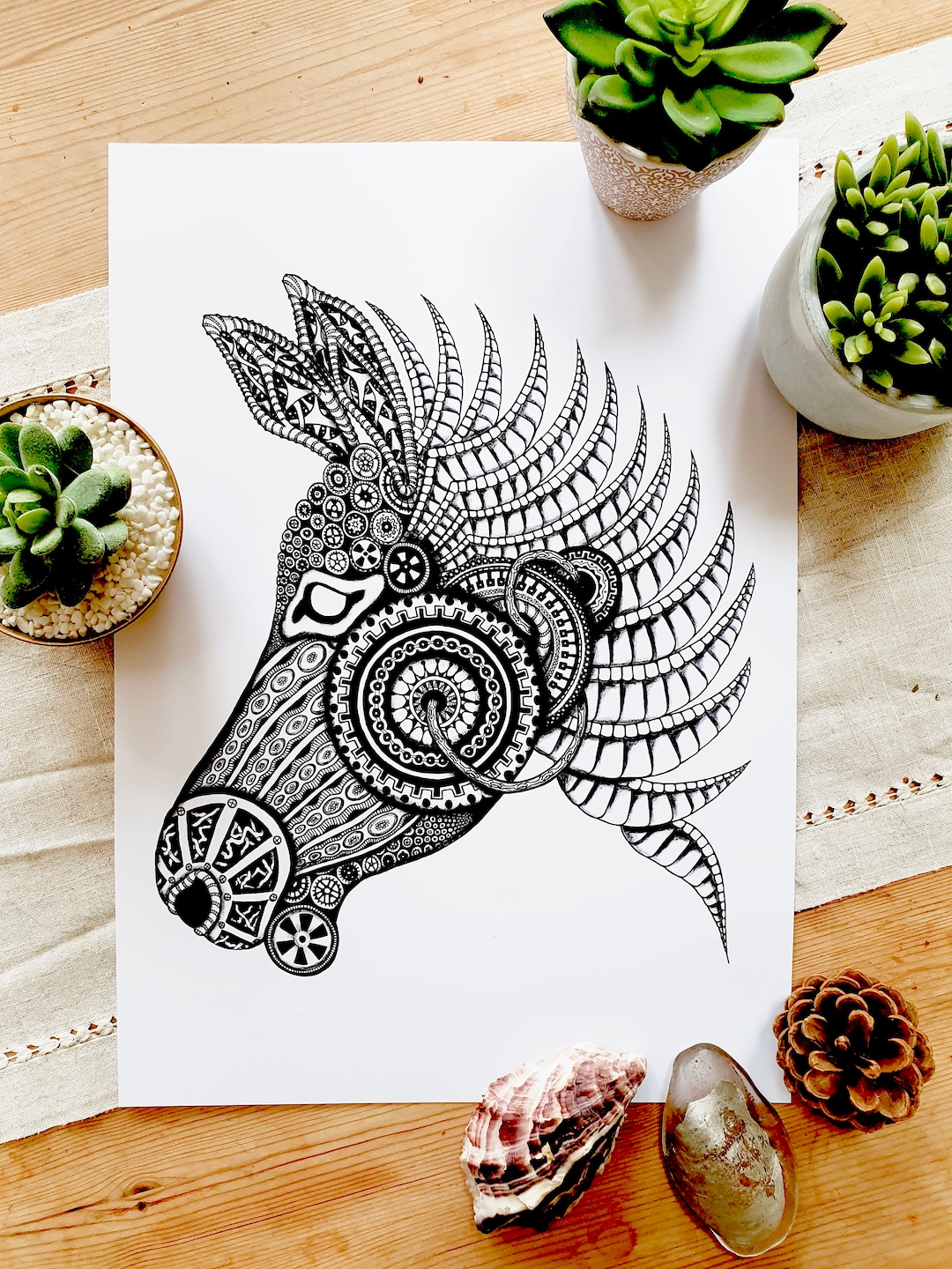 Original Space Donkey | A3 Mandala Print | Signed, Limited Edition Fine ...