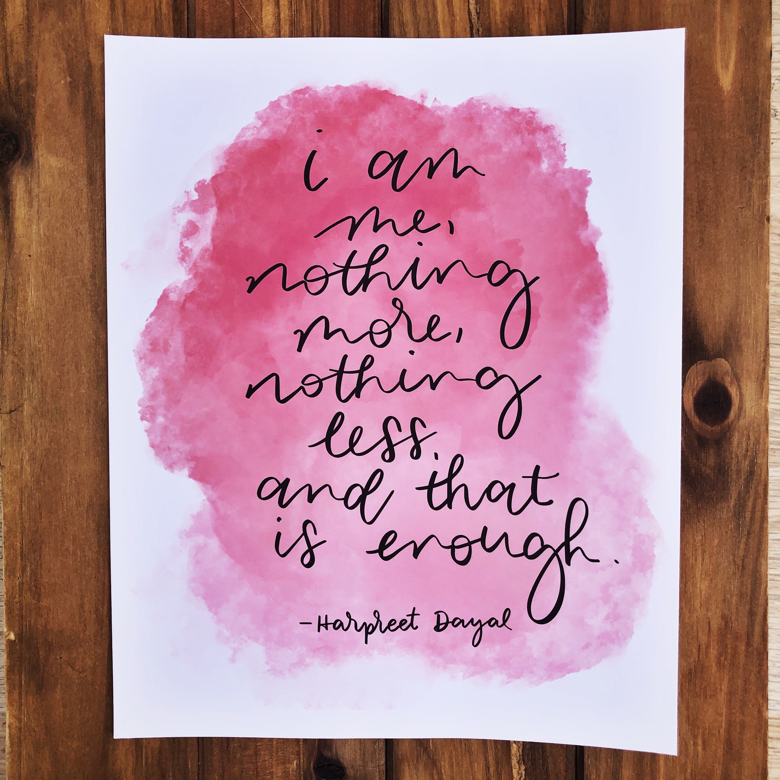 Self-love Quote "i Am Me" Watercolour Print - Etsy