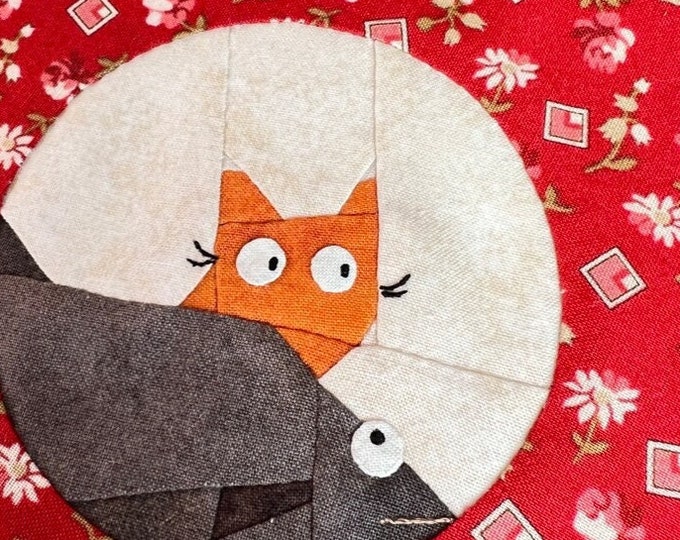 Ginger Cat Peek-a-boo Quilt BLOCK Pattern - Cat Quilt Pattern - Etsy