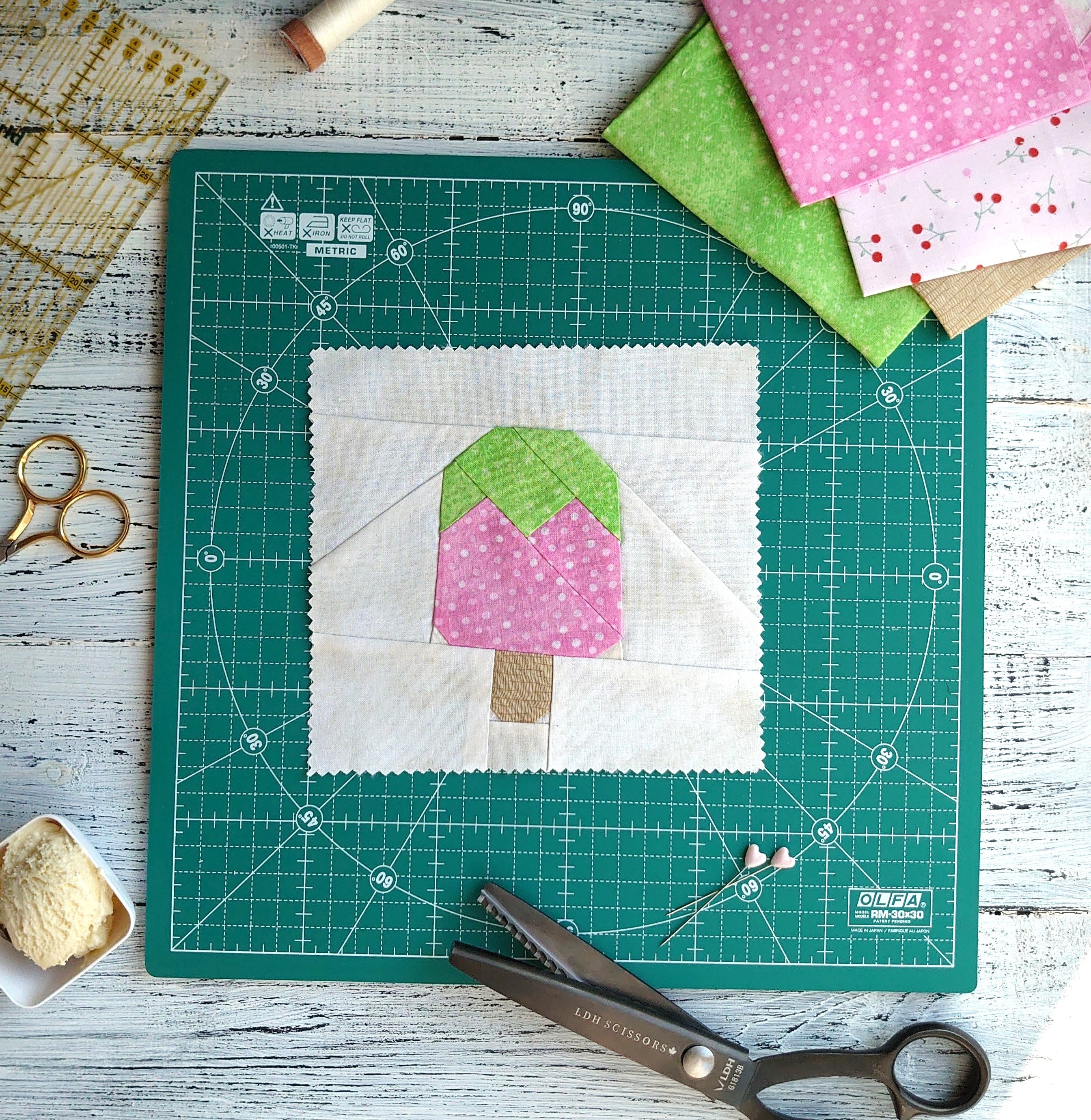 Summer Quilt Block Pattern - Ice Cream Quilt Block | Popsicle Quilt ...