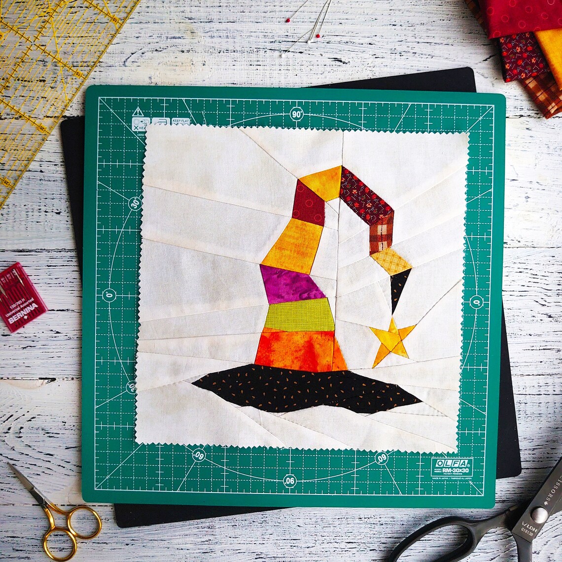Halloween Quilt Blocks Witch Hat Quilt Block Pattern PDF - Etsy