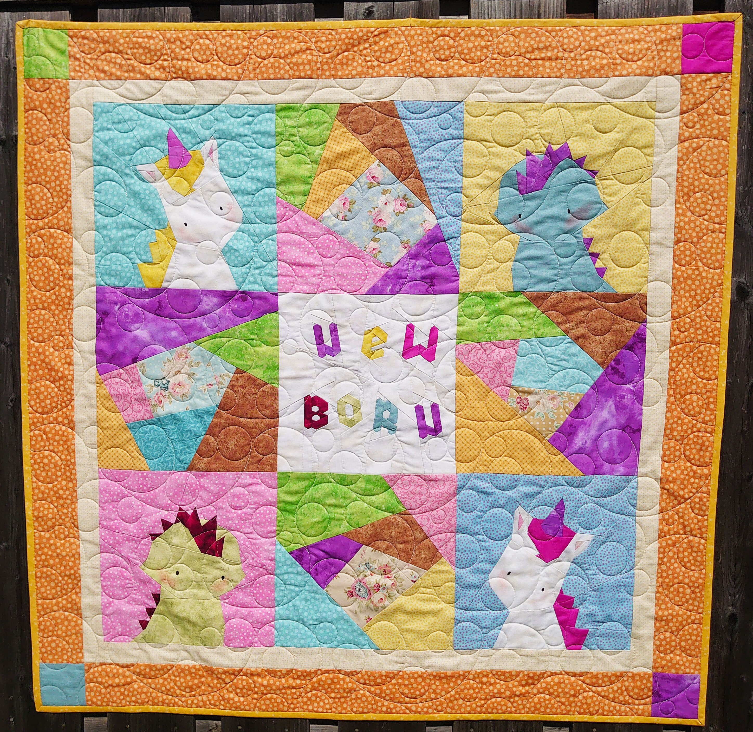 Cute Baby Unicorn Quilt BLOCK PDF Quilt Block Pattern Baby | Etsy