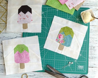 Summer Quilt Block Pattern Ice Cream Cone Quilt Block Pattern Pdf Quilt ...