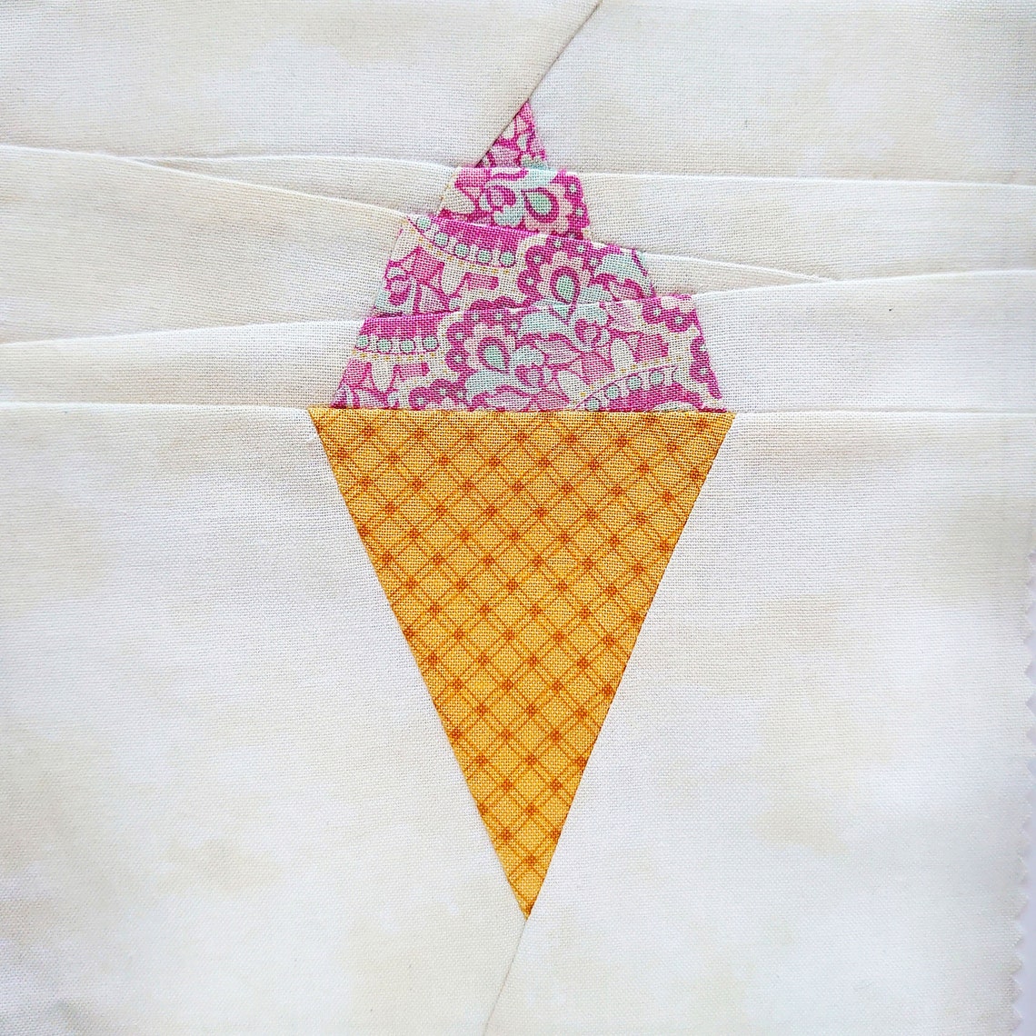 Summer Quilt Block Pattern Ice Cream Cone Quilt Block - Etsy