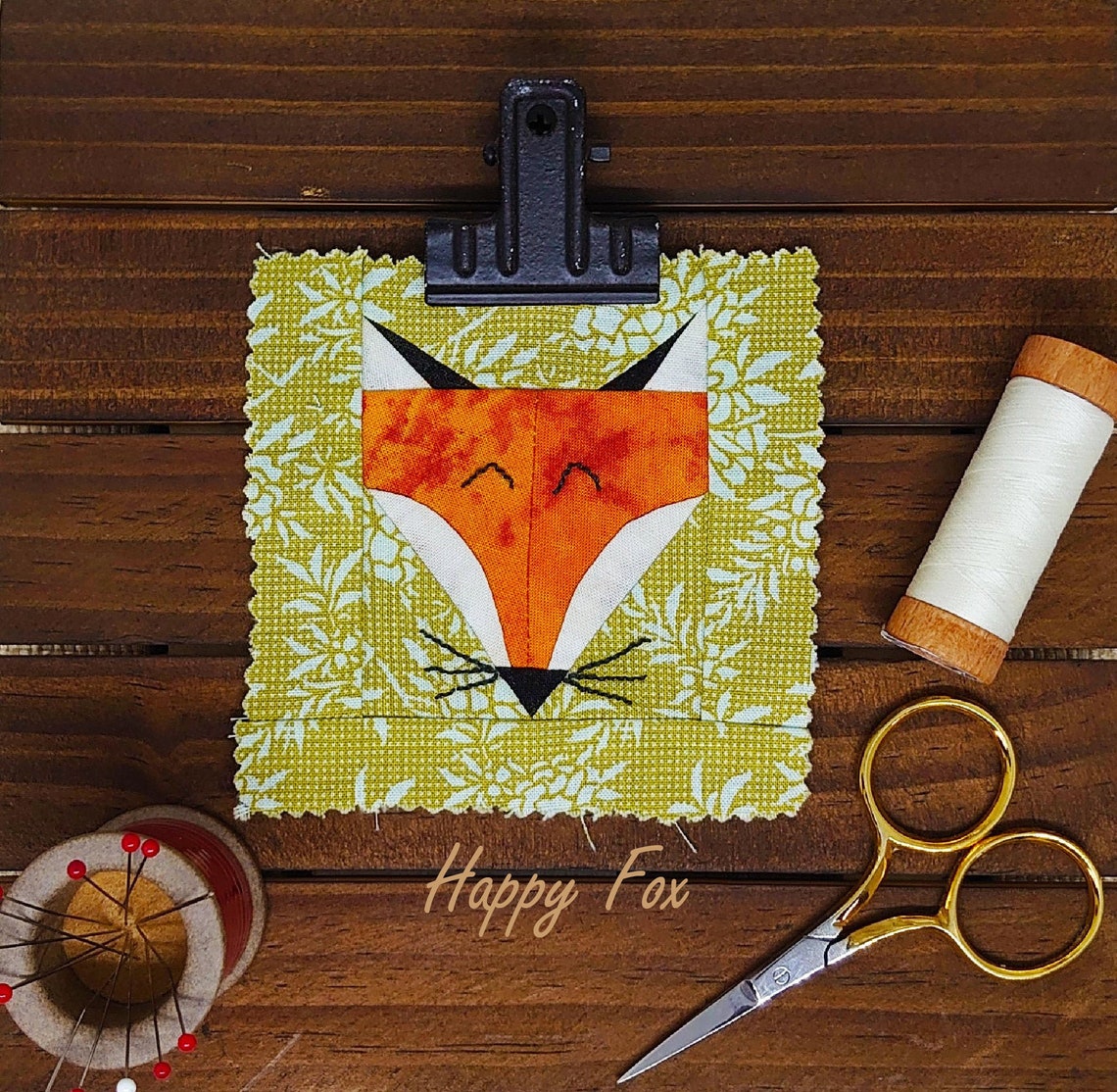 Happy Fox Fox Quilt BLOCK Pattern Baby Quilt Block | Etsy