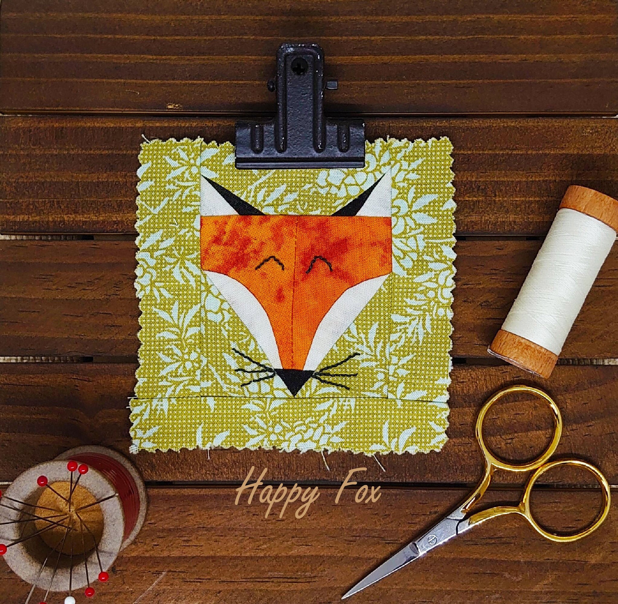 Happy Fox Fox Quilt BLOCK Pattern Baby Quilt Block | Etsy