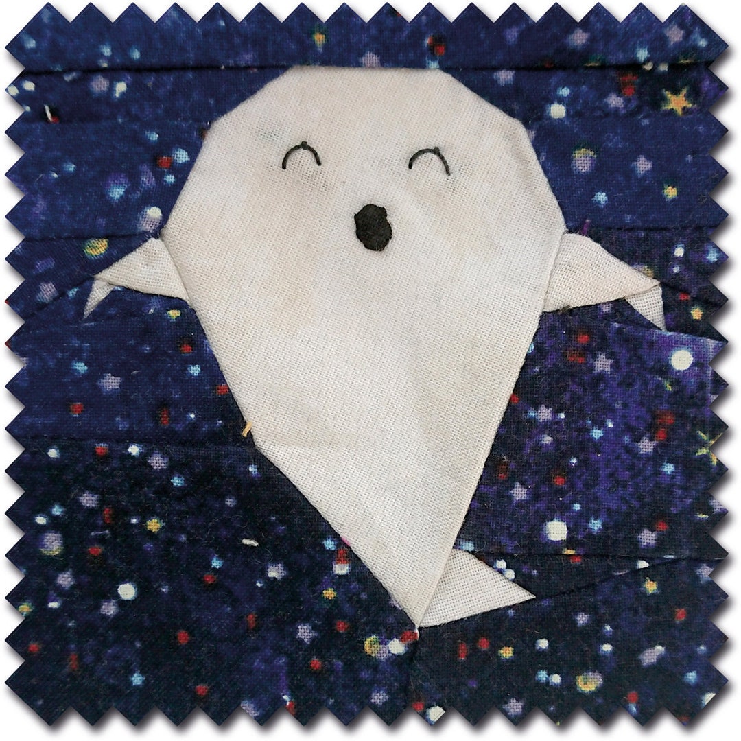 Halloween Quilt Blocks - Friendly Ghost Quilt Block Pattern | Pdf Quilt ...