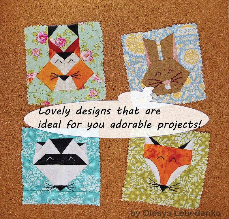 Woodland Animals Quilt Block Patterns | Etsy