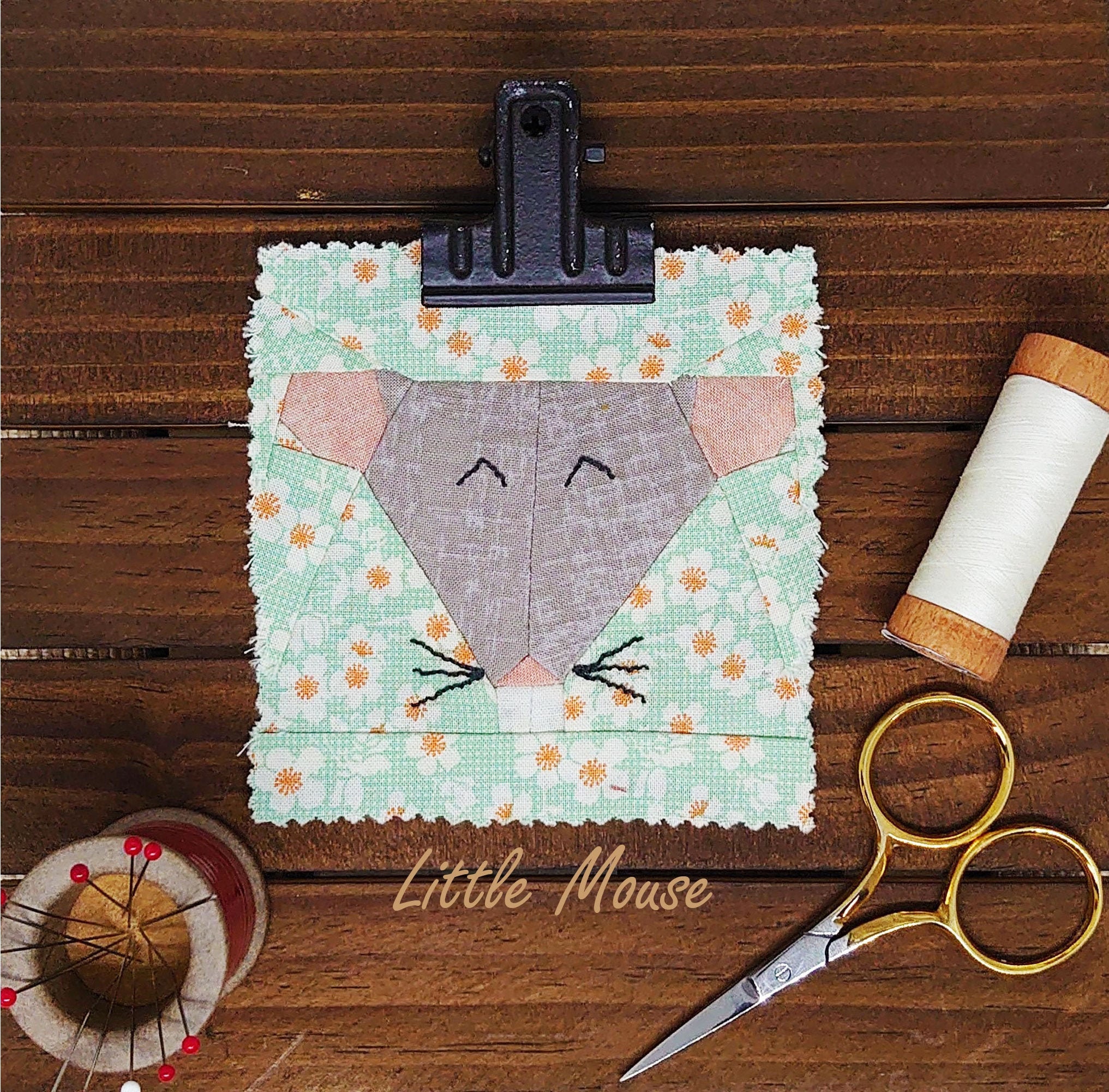 Little Mouse Mouse Quilt Block Pattern Baby Quilt Block - Etsy