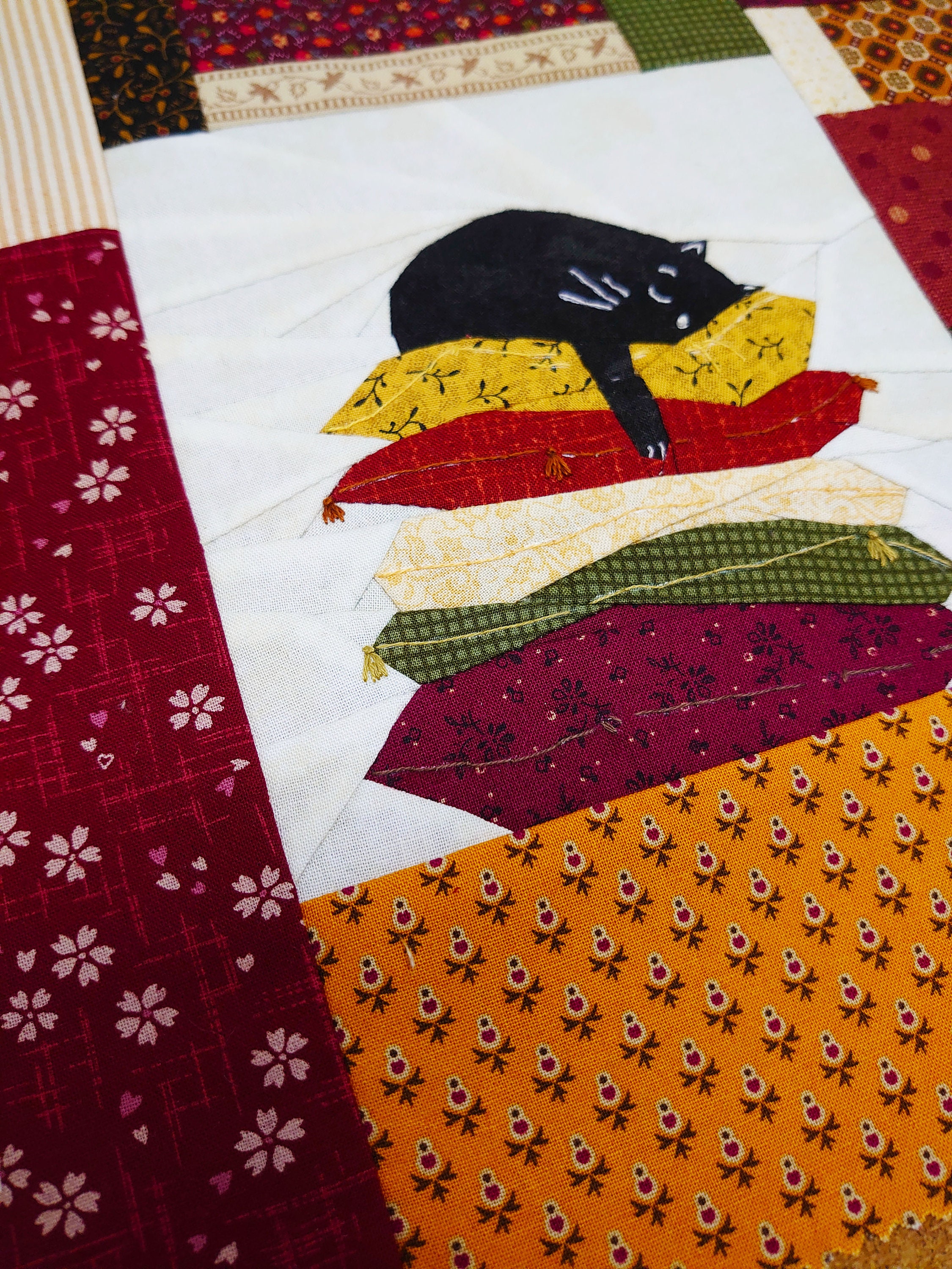 Purrrfect Nap Cat Quilt BLOCK Pattern Kitty Quilt Block - Etsy