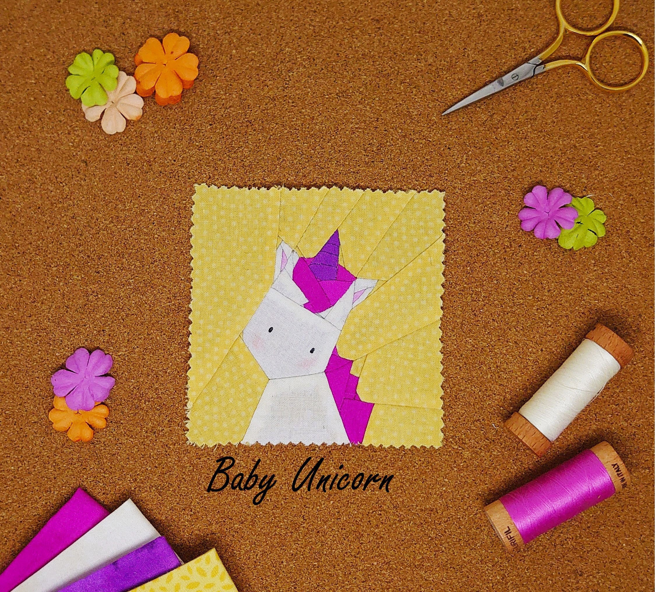 Cute Baby Unicorn Quilt BLOCK PDF Quilt Block Pattern Baby | Etsy
