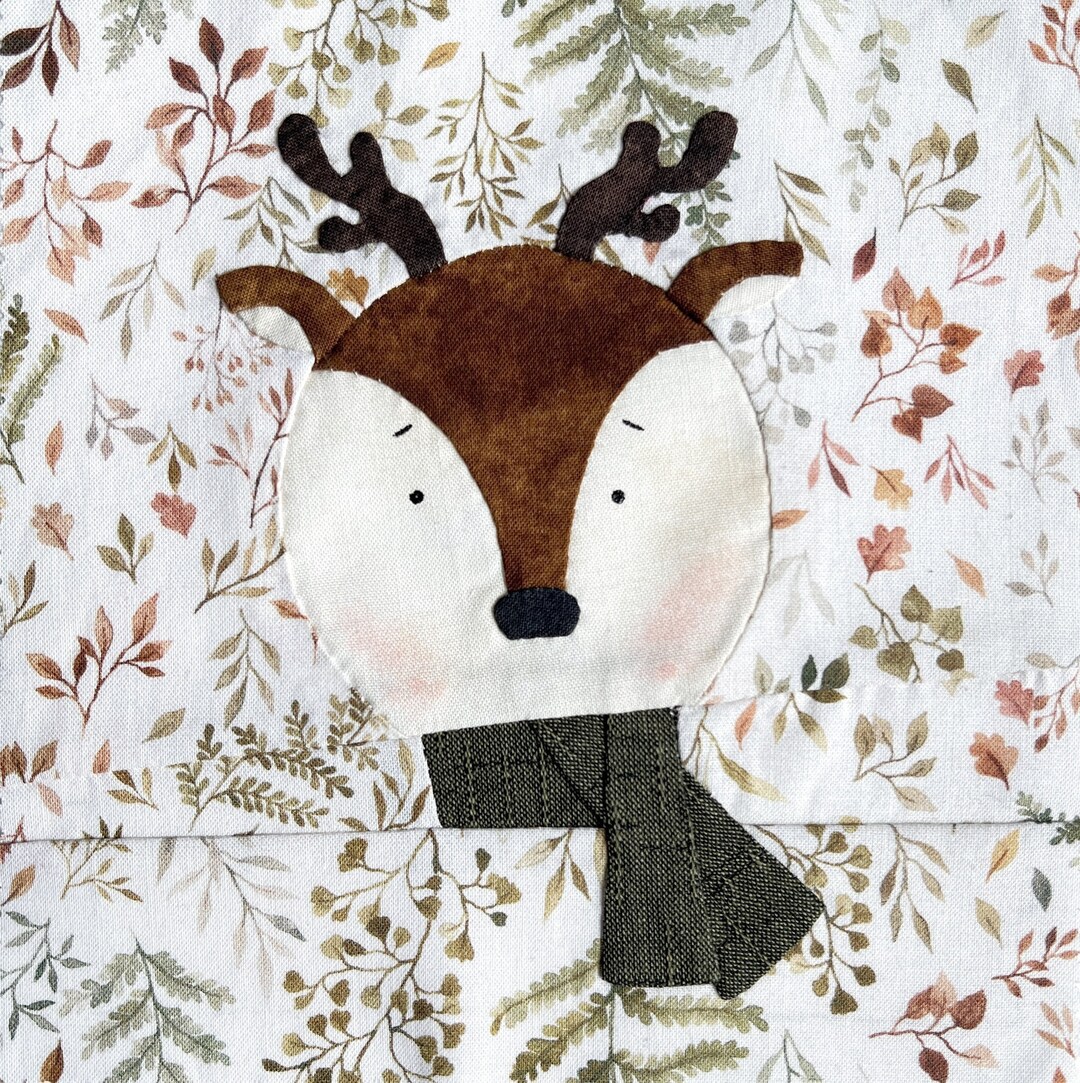 Baby Quilt Reindeer Quilt Block Pattern - Deer Quilt Block - Forest ...