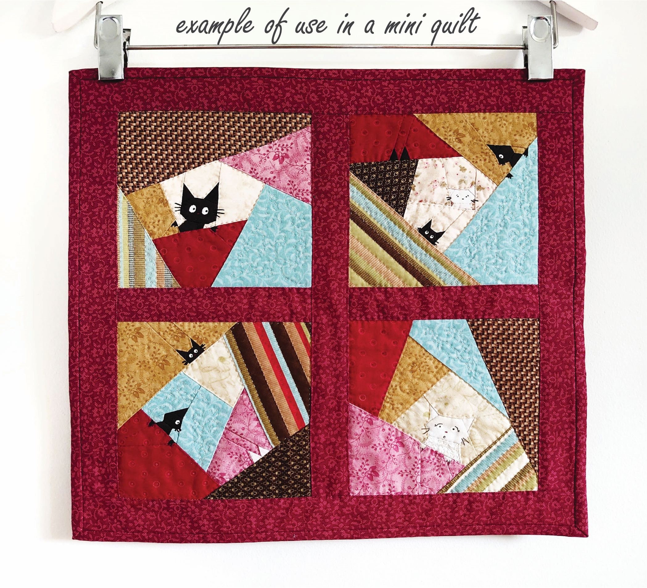 Cute Cat Quilt Block Pattern Kitty Quilt Block Animal - Etsy