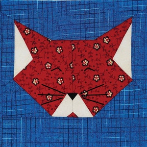 Happy Cat - Cat Quilt BLOCK Pattern | Kitty Quilt Block Pattern | Meow ...
