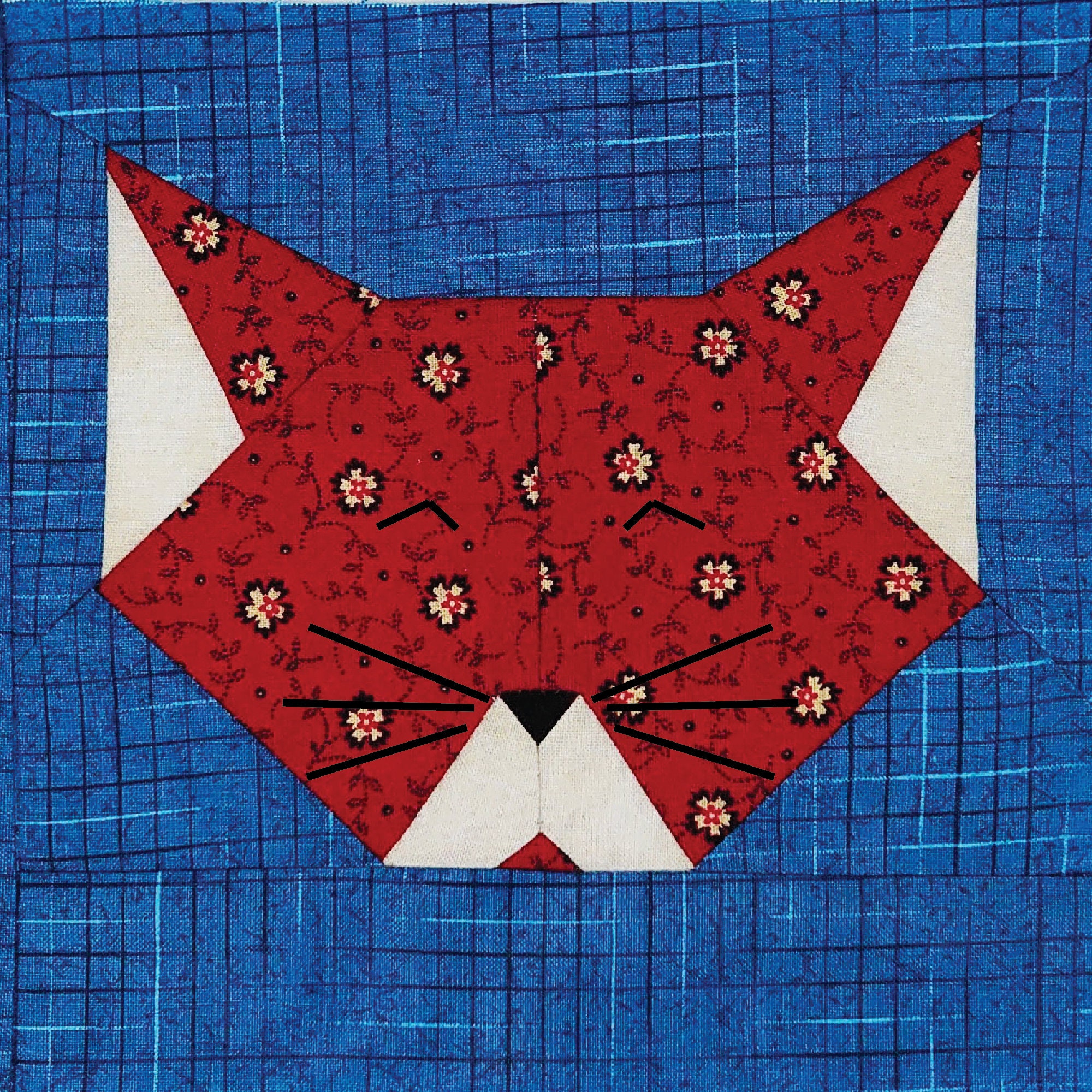 Happy Cat - Cat Quilt BLOCK Pattern | Kitty Quilt Block Pattern | Meow ...